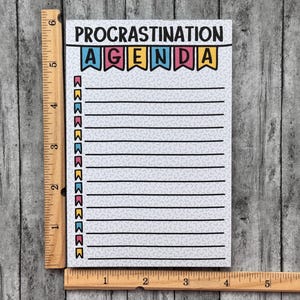 Procrastination Agenda Notepad, Cute Memo Pad, Sarcastic Note Pad ...