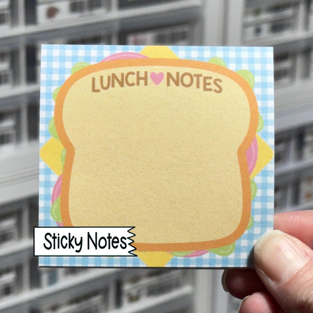 Lunch Notes Sticky Notepad, Lunch Box Notes, Lunchbox Memo Pad, Love ...