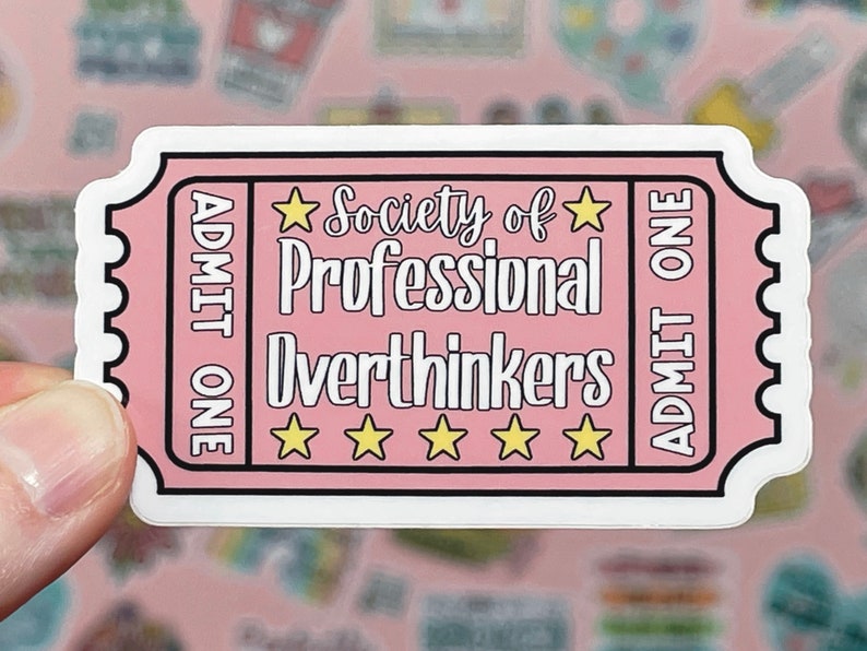 Professional Overthinker Sticker Funny Anxiety Stickers | Etsy