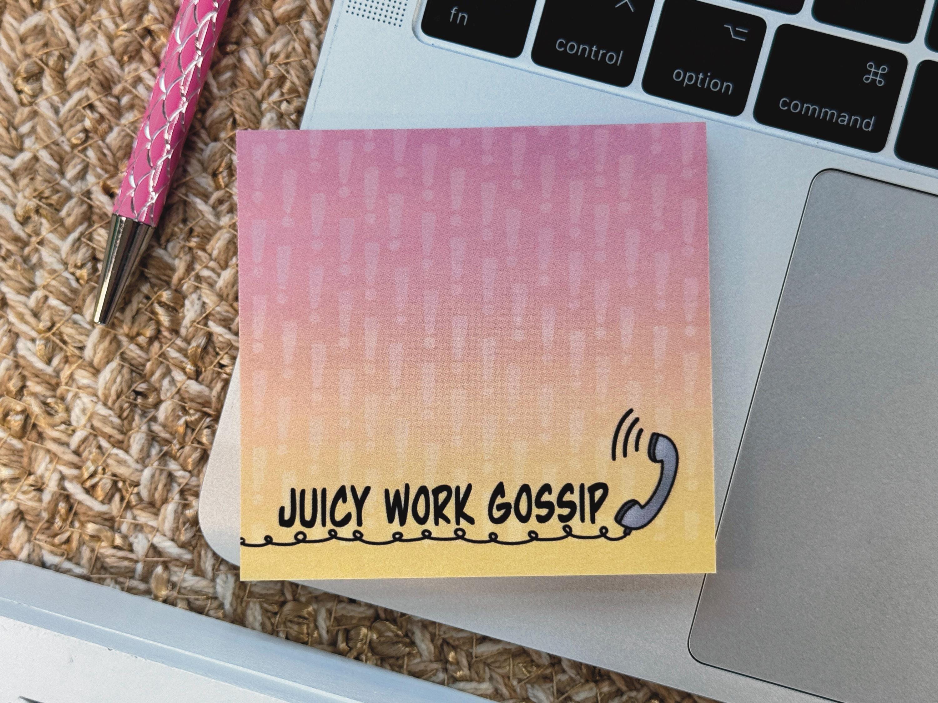 Juicy Work Gossip Sticky Notes, Funny Memo Pad, Cute Notepad ...