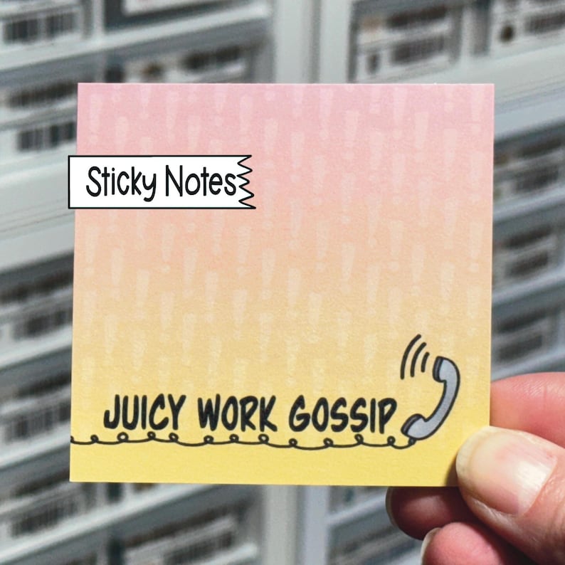 Juicy Work Gossip Sticky Notes, Funny Memo Pad, Cute Notepad ...