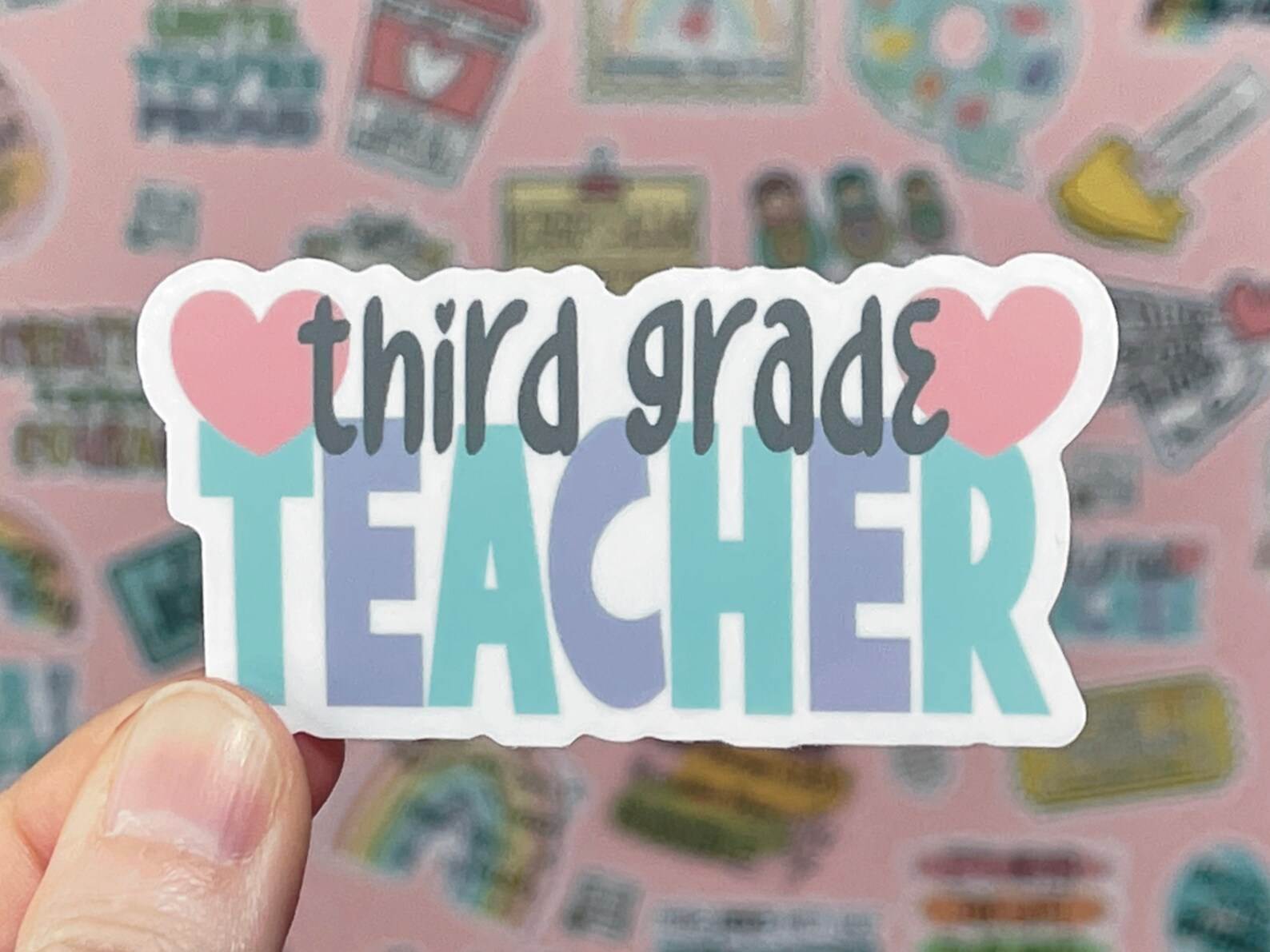 Third Grade Teacher Sticker, 3rd Grade Teacher Decal, Grade Level Label ...