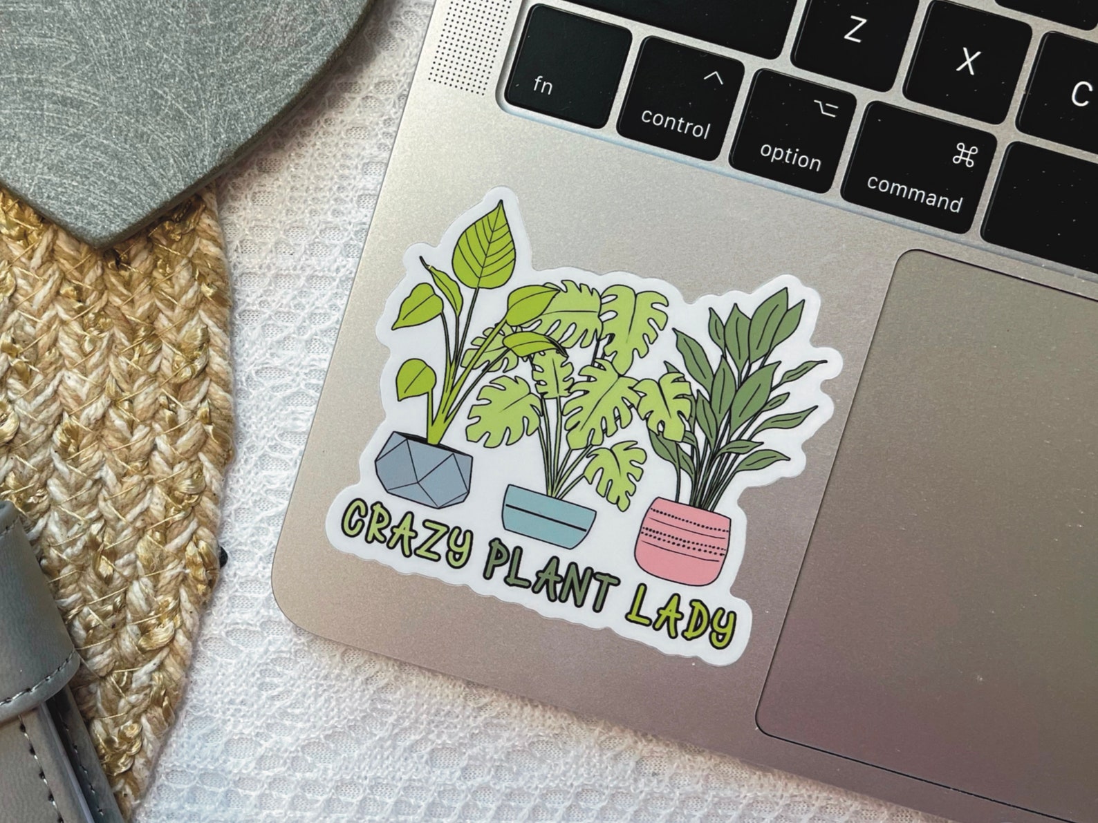 Crazy Plant Lady Sticker, Cute Botanical Sticker, Funny Plant Lover ...