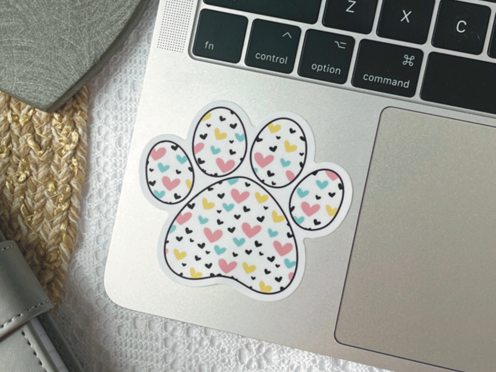 Paw Print Stickers Heart Love Paw Stickers Cat Mom Sticker - Etsy