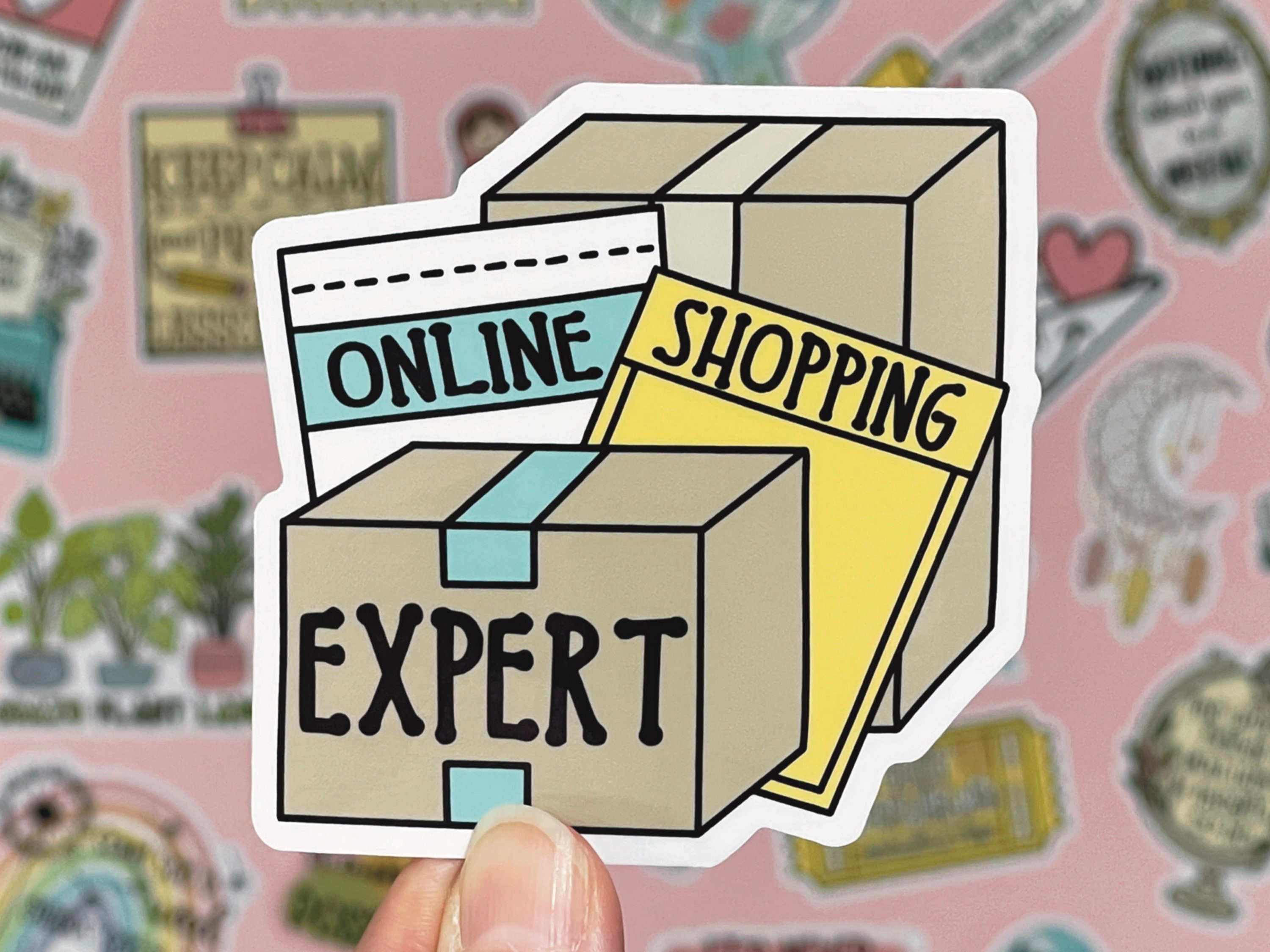 Online Shopping Expert Sticker Shopping Addict Shopaholic | Etsy