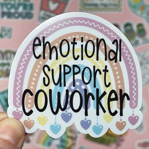 Emotional Support Coworker Sticker Office Humor Work Friend - Etsy