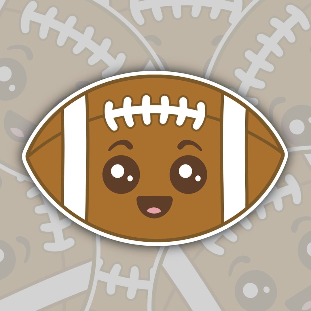 Cute Football Sticker, Kawaii Football Decal, Adorable Sports Balls ...