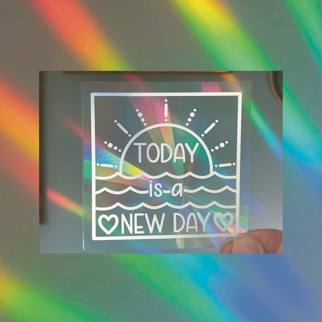 Today is A New Day Suncatcher, Sunrise Suncatcher Sticker, Sun Rainbow ...