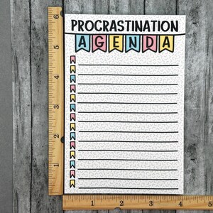 Procrastination Agenda Notepad, Cute Memo Pad, Sarcastic Note Pad ...