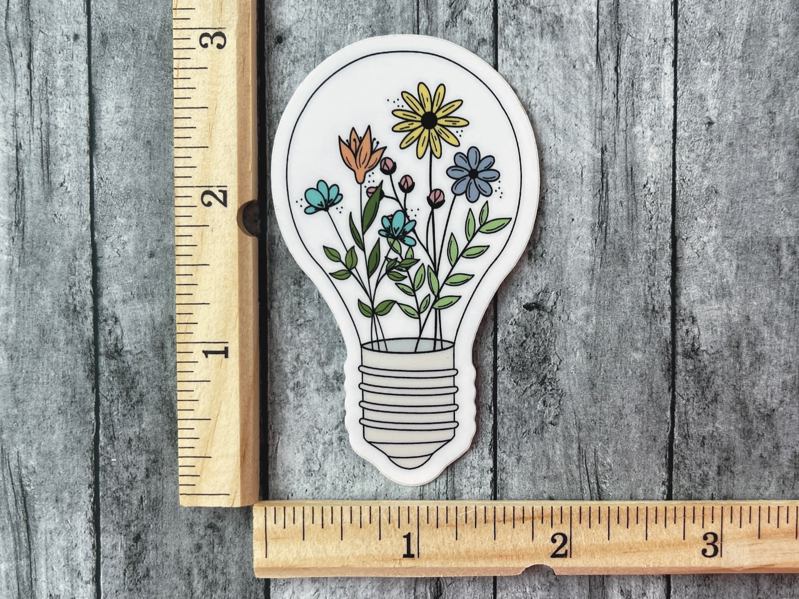 Floral Light Bulb Sticker, Aesthetic Botanical Sticker for Water Bottle ...