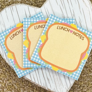 Lunch Notes Sticky Notepad, Lunch Box Notes, Lunchbox Memo Pad, Love ...