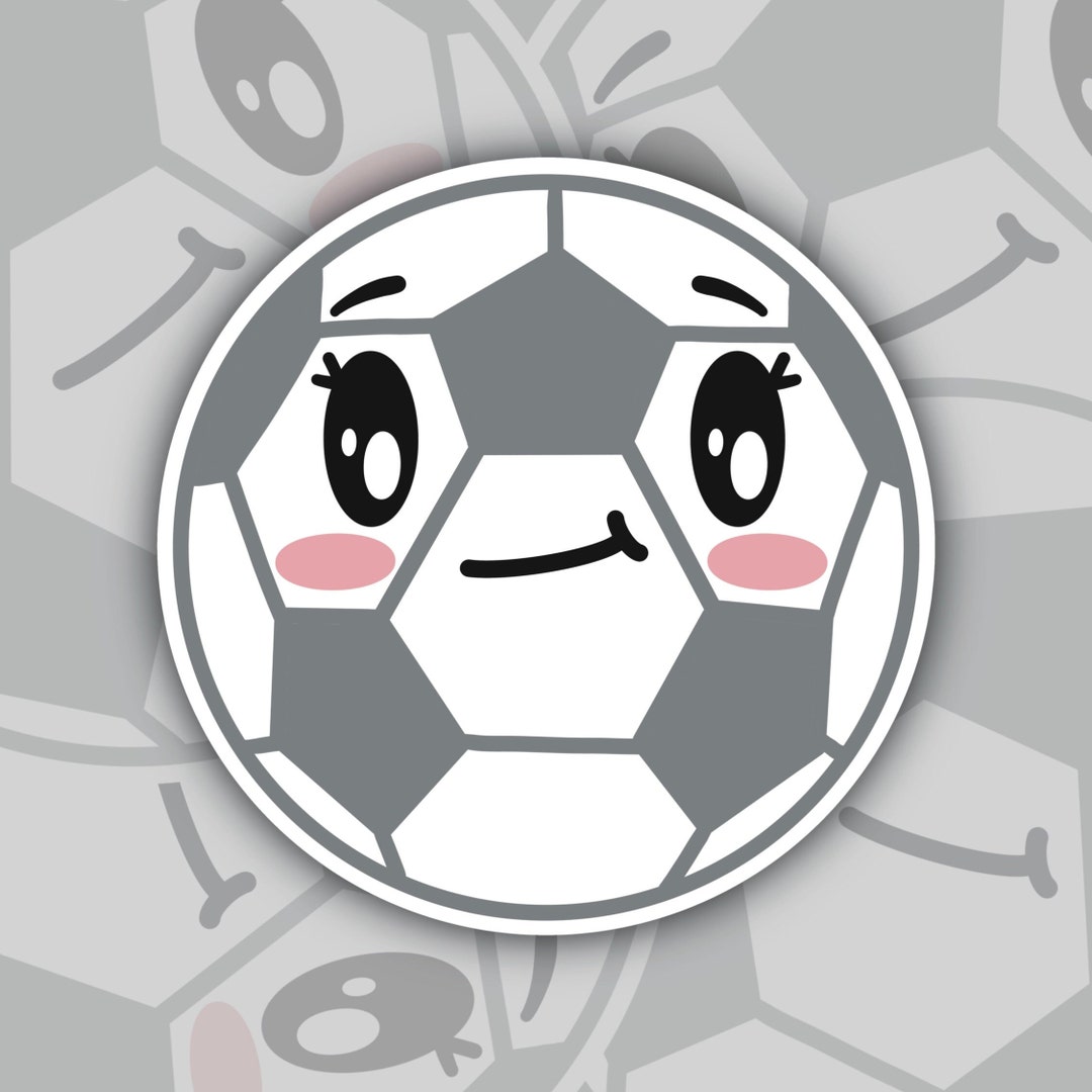 Cute Soccer Sticker, Kawaii Soccer Decal, Adorable Sports Balls Label ...