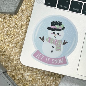 Let It Snow Globe Sticker, Snowman Sticker, Snowglobe Decal, Snow ...
