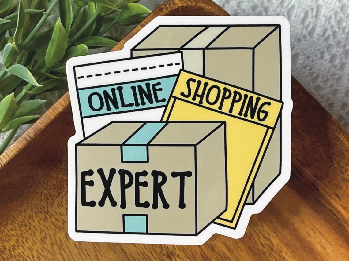 Online Shopping Expert Sticker Shopping Addict Shopaholic | Etsy