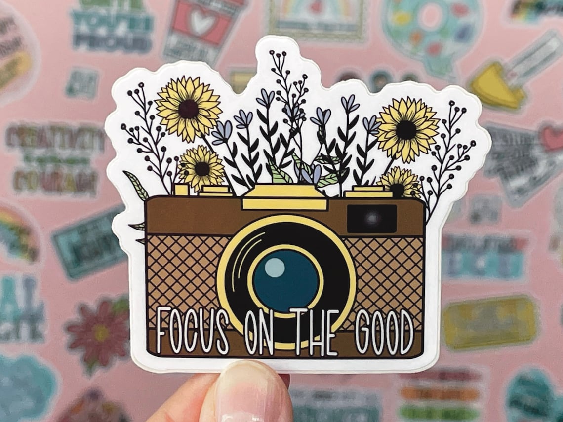 Focus on the Good Sticker Vintage Camera Stickers Aesthetic - Etsy