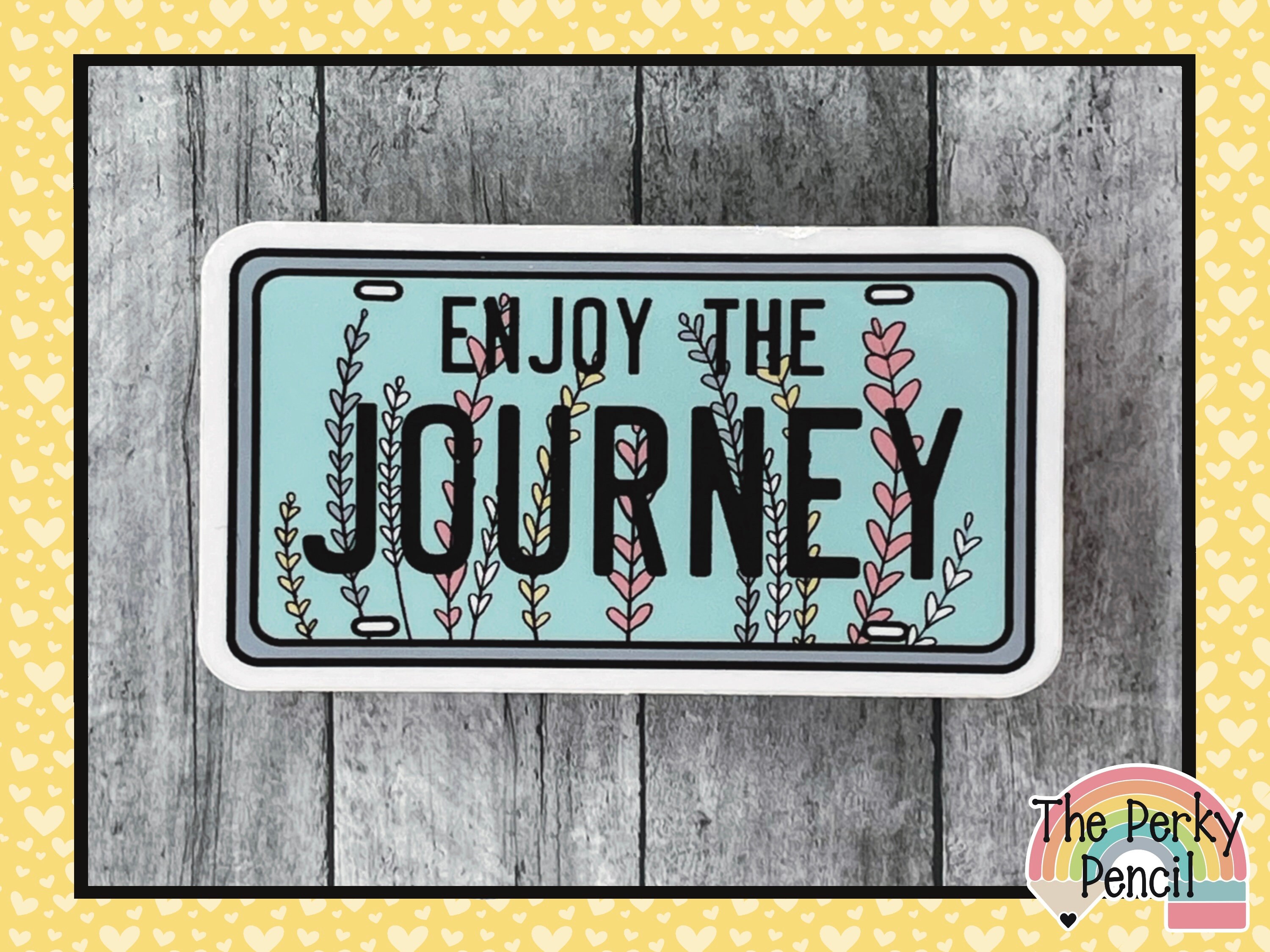 Enjoy the Journey Sticker Floral License Plate Decal Glossy | Etsy
