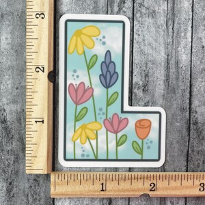 Letter L Sticker, Flower Letters, Floral Single Letter Sticker, Initial ...