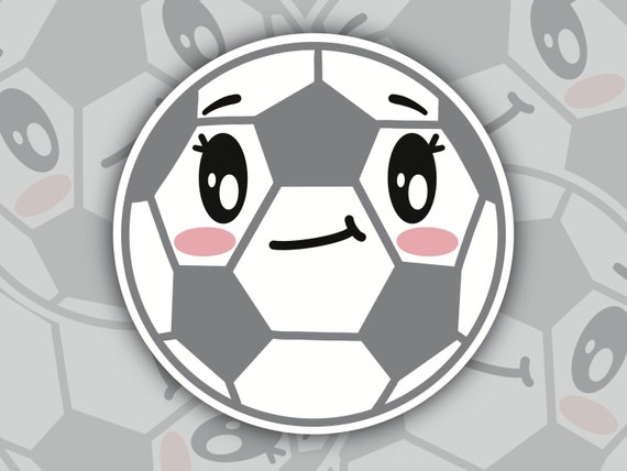 Cute Soccer Sticker Kawaii Soccer Decal Adorable Sports - Etsy