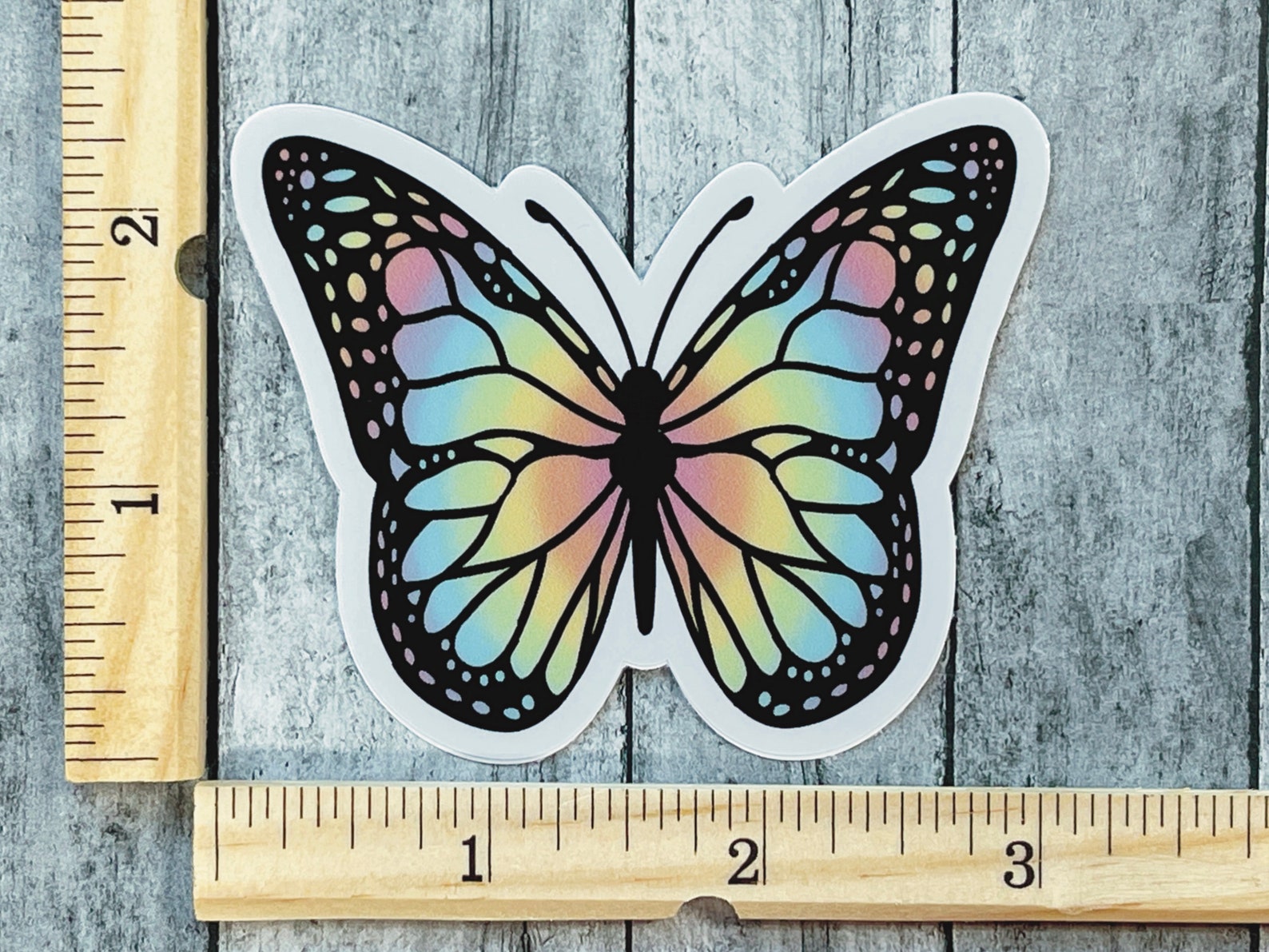 Rainbow Monarch Butterfly Stickers Pastel Butterfly Decal - Etsy