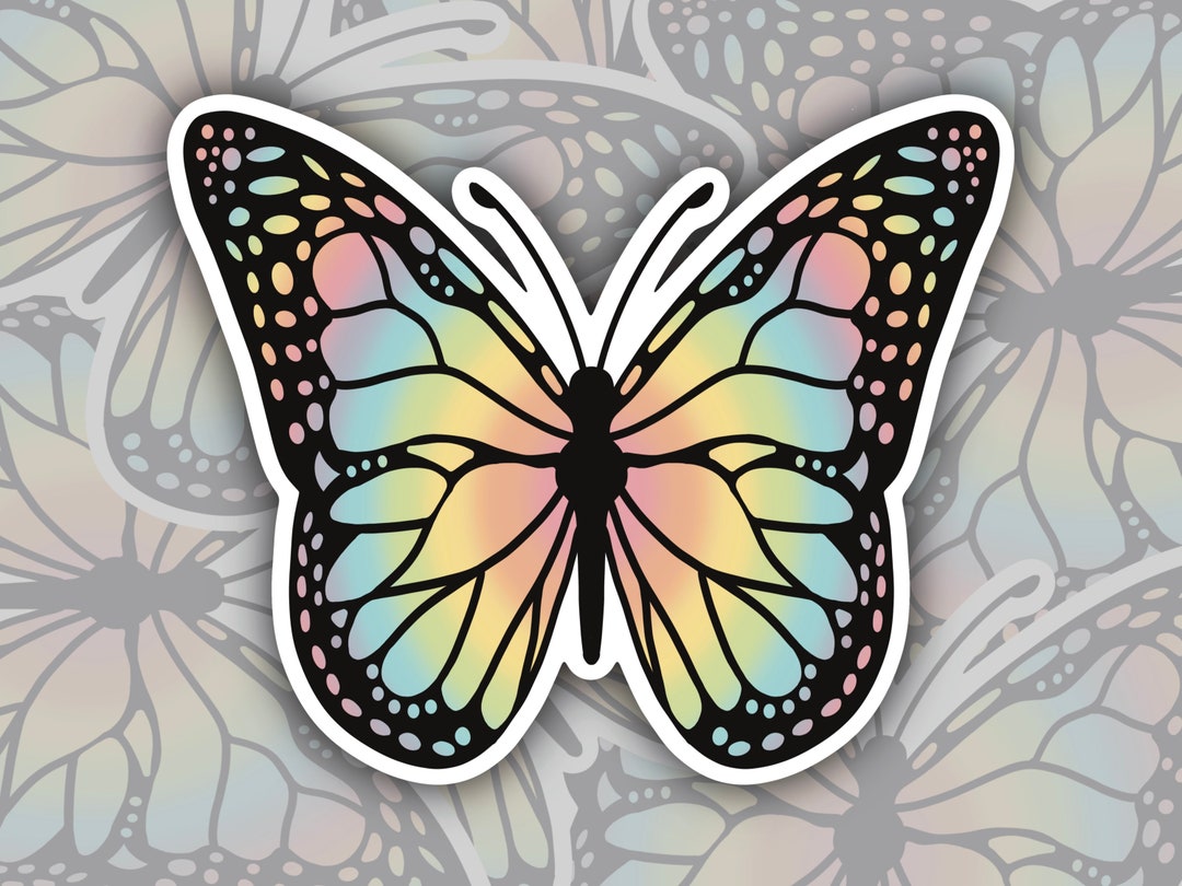 Rainbow Monarch Butterfly Stickers Pastel Butterfly Decal - Etsy