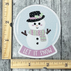 Let It Snow Globe Sticker, Snowman Sticker, Snowglobe Decal, Snow ...