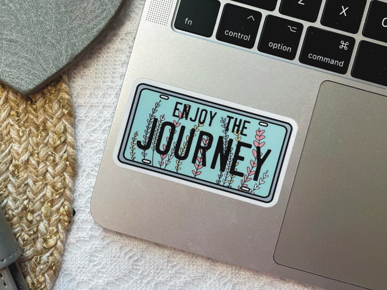 Enjoy the Journey Sticker Floral License Plate Decal Glossy - Etsy