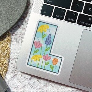 Letter L Sticker, Flower Letters, Floral Single Letter Sticker, Initial ...