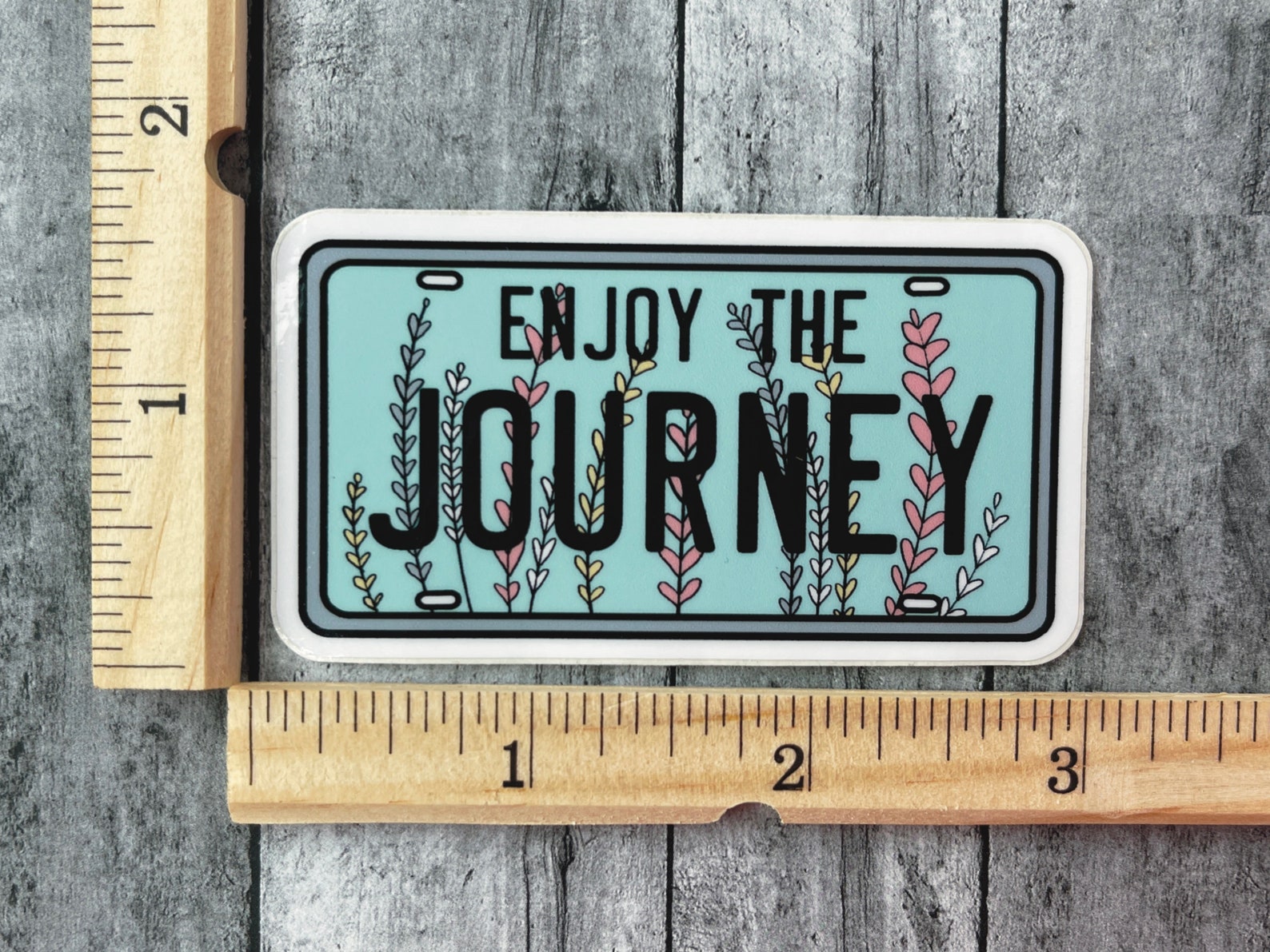 Enjoy the Journey Sticker Floral License Plate Decal Glossy - Etsy