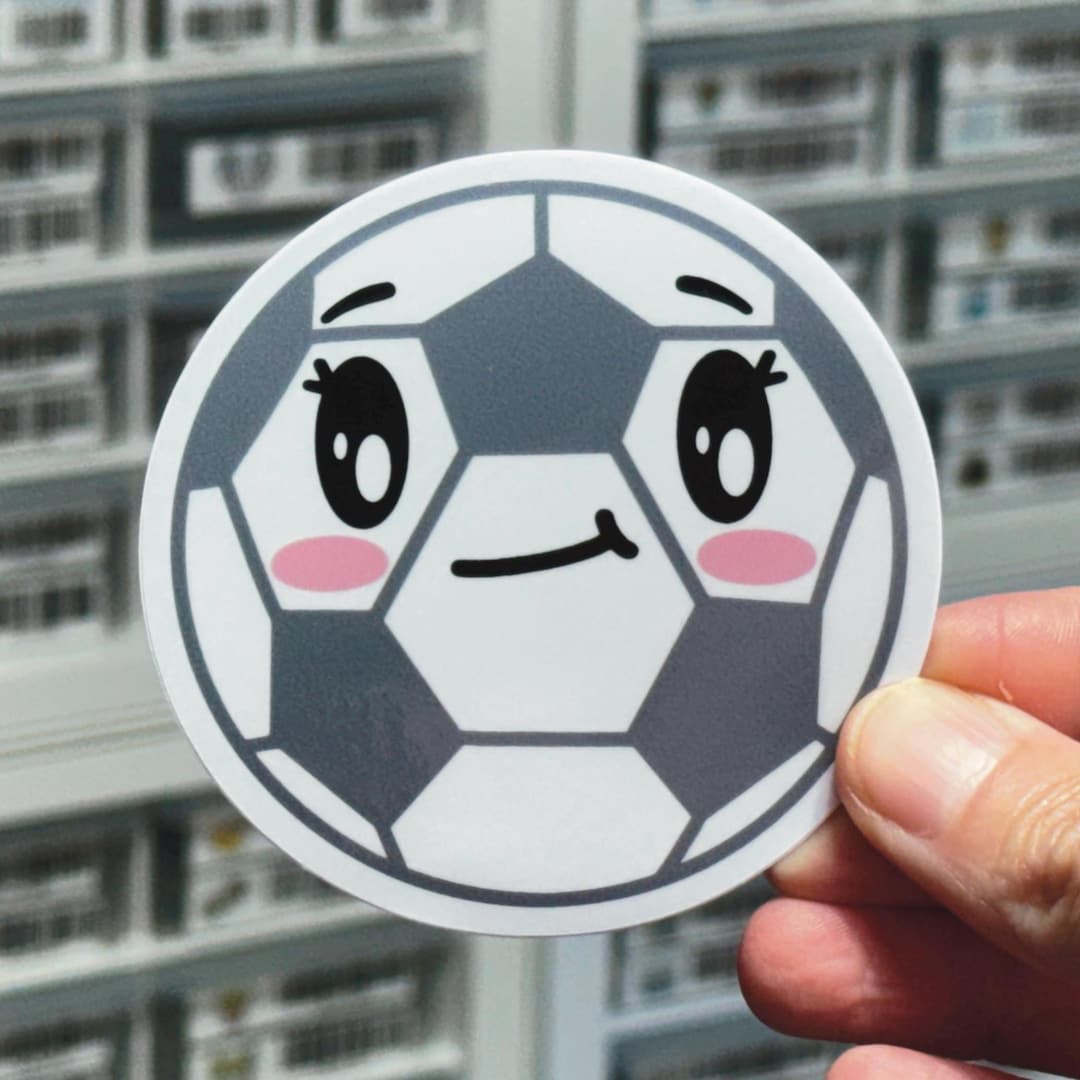 Cute Soccer Sticker, Kawaii Soccer Decal, Adorable Sports Balls Label ...