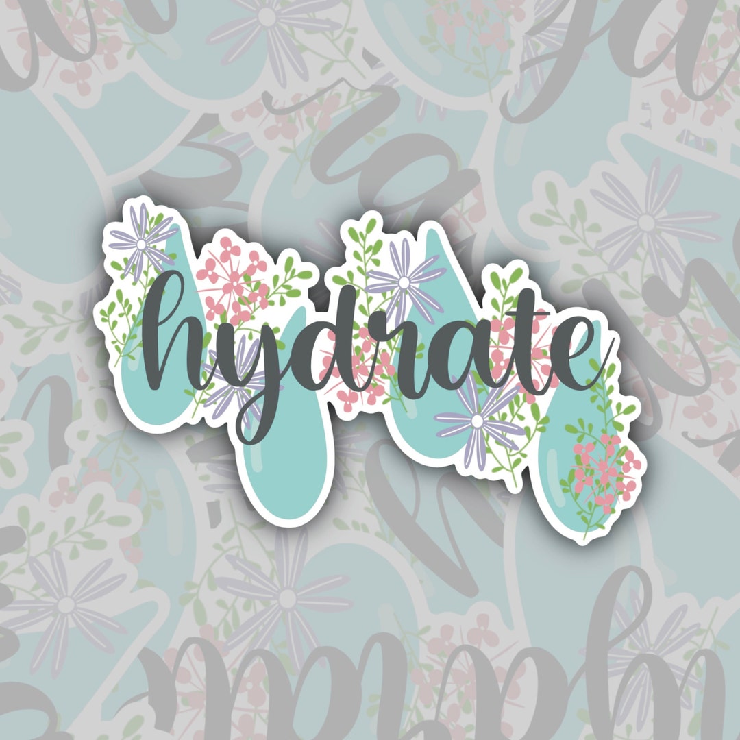 Hydrate Sticker, Drink More Water Decal, Drink Water Reminder ...
