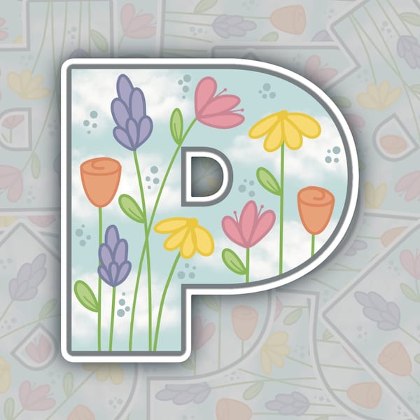 P Name Sticker - Etsy