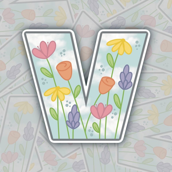 Letter V Sticker - Etsy