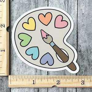 Paint Palette Sticker, Colorful Rainbow Gift for Art Teacher, Artist ...