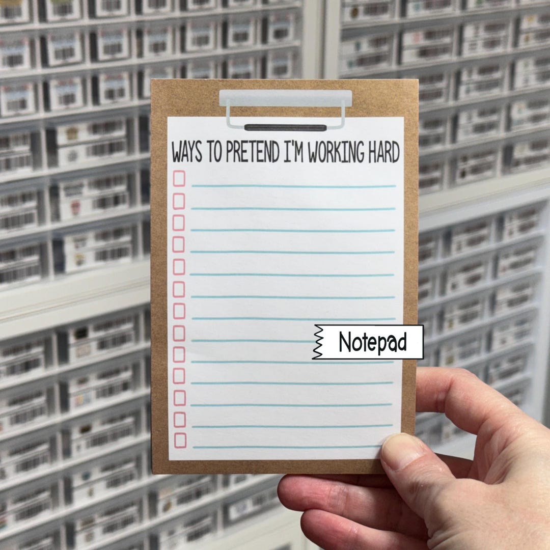 Ways to Pretend I’m Working Hard Notepad, Sarcastic Office Memo Pad, to ...