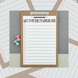 Ways to Pretend Im Working Hard Notepad, Sarcastic Office Memo Pad, to ...