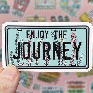 Enjoy the Journey Sticker Floral License Plate Decal Glossy - Etsy