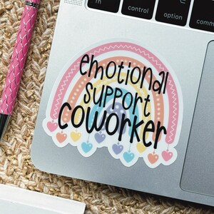 Emotional Support Coworker Sticker, Office Humor, Work Friend, Coworker ...