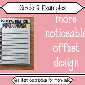 Procrastination Agenda Notepad, Cute Memo Pad, Sarcastic Note Pad ...