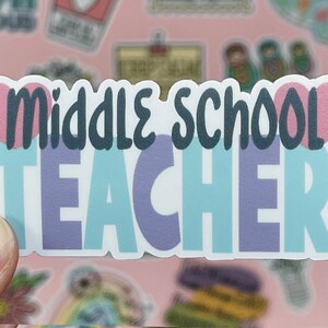 Middle School Teacher Sticker, Junior High Teacher Decal, Grade Level ...