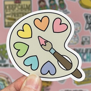 Paint Palette Sticker, Colorful Rainbow Gift for Art Teacher, Artist ...