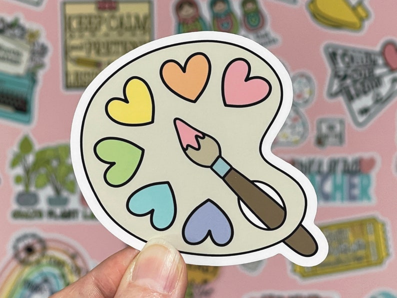 Paint Palette Sticker Colorful Rainbow Gift for Art Teacher - Etsy
