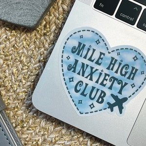 Mile High Anxiety Club Sticker, Mental Health Sticker, Anxiety Sticker ...