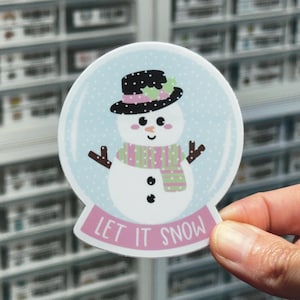 Let It Snow Globe Sticker, Snowman Sticker, Snowglobe Decal, Snow ...