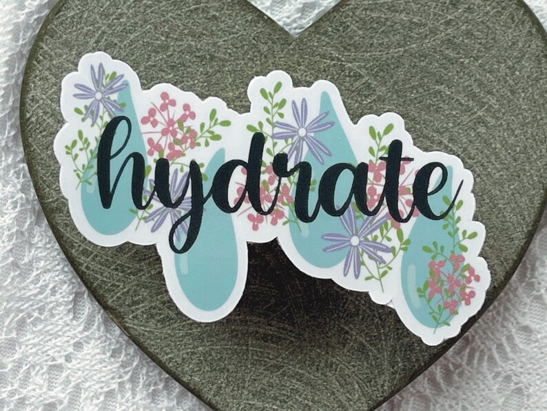 Hydrate Sticker Drink More Water Decal Drink Water Reminder - Etsy