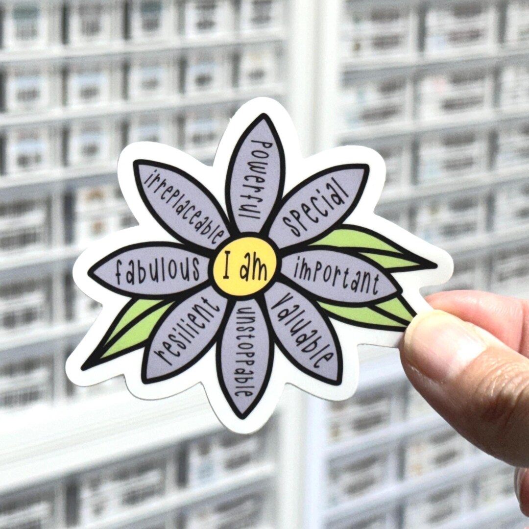 Purple Positive Affirmation Sticker, Self Love Self Care Decal ...