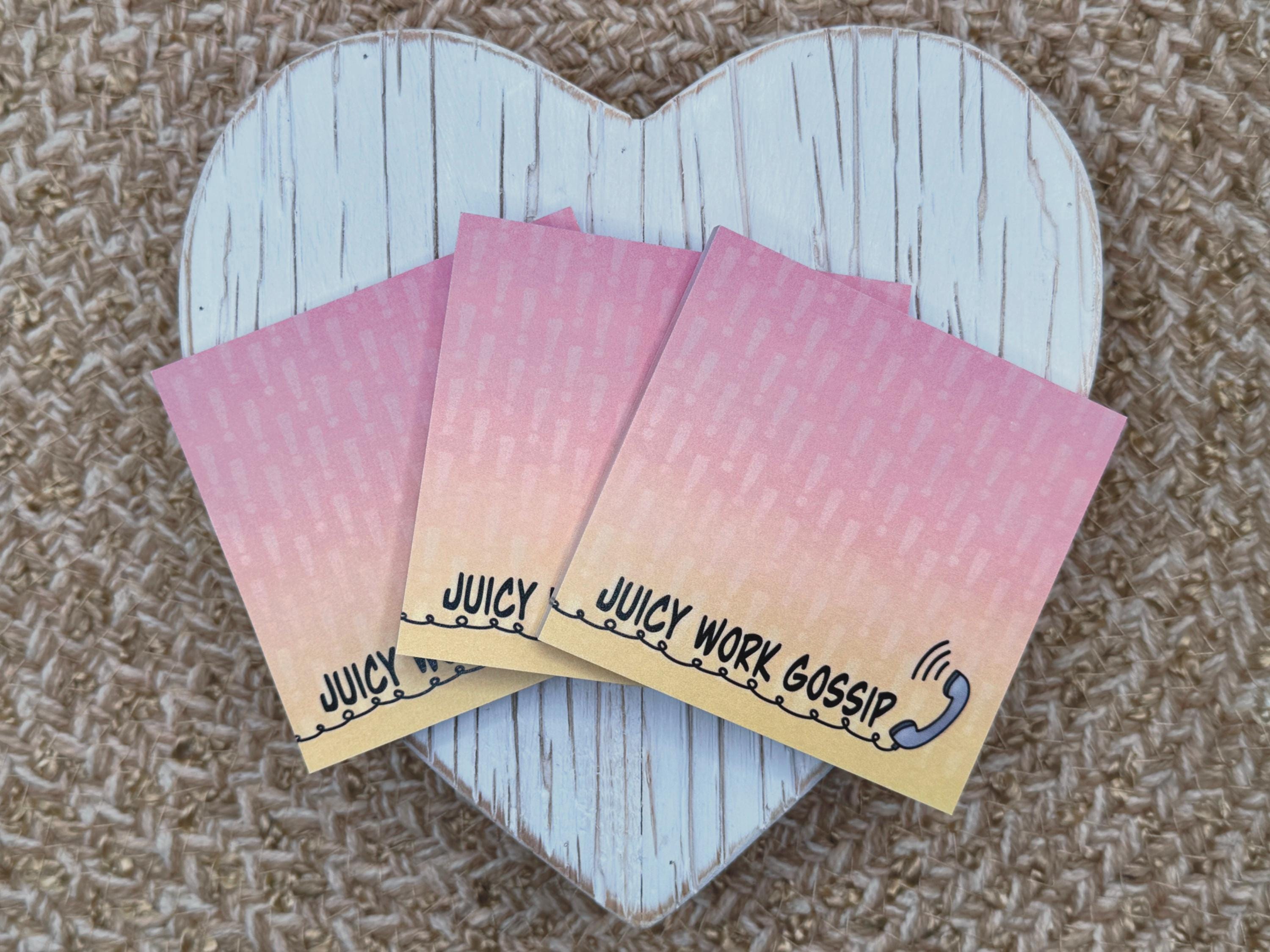 Juicy Work Gossip Sticky Notes, Funny Memo Pad, Cute Notepad ...
