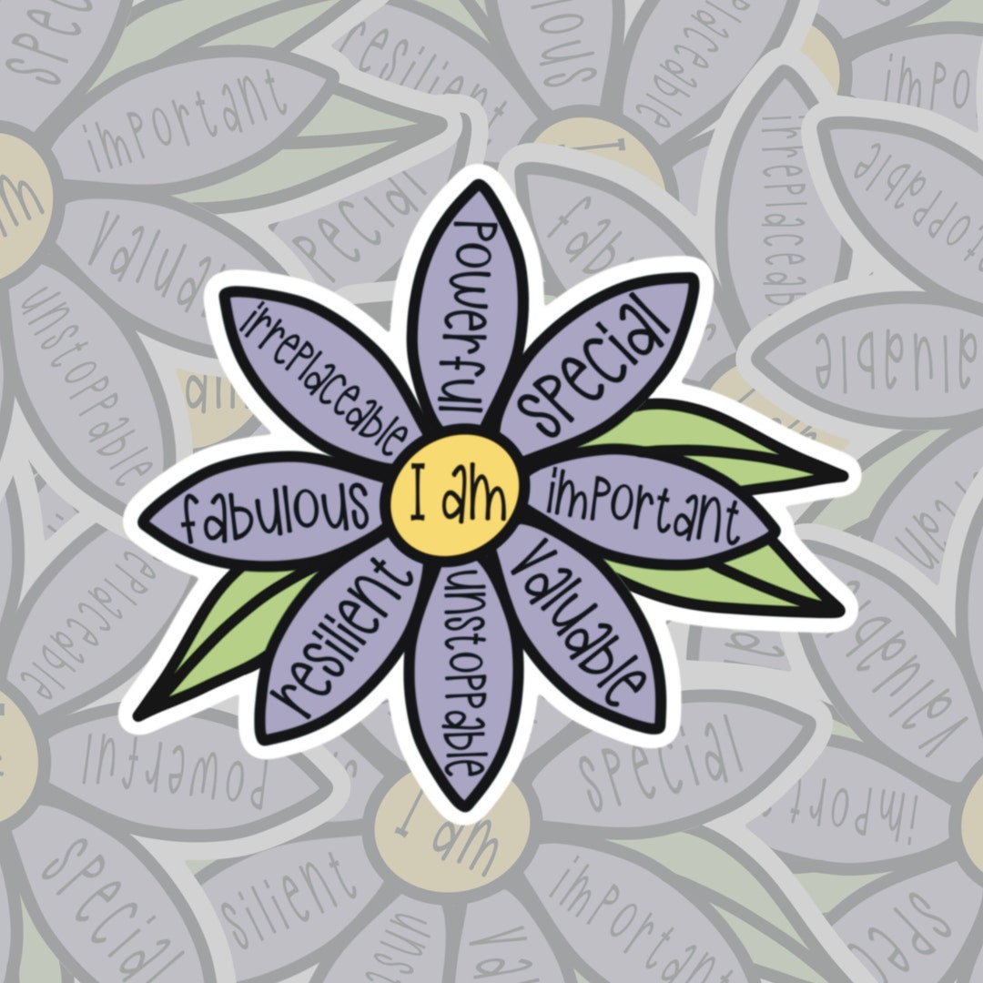 Purple Positive Affirmation Sticker, Self Love Self Care Decal ...