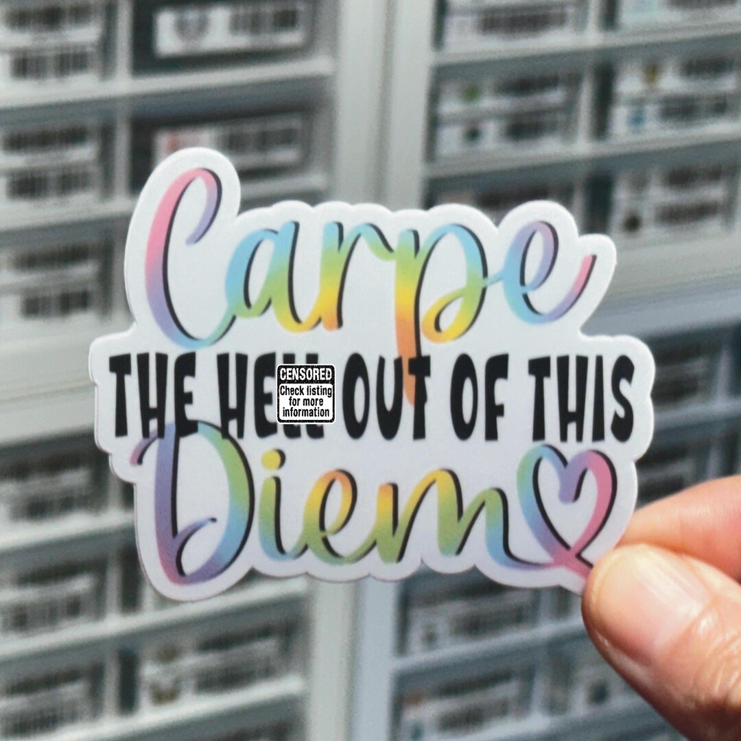 Carpe the H*ll Out of This Diem Sticker, Seize the Day, Carpe Diem ...