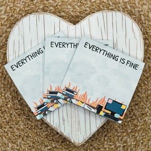 Everything is Fine Sticky Notes, Funny Memo Pad, Cute Notepad, Home ...