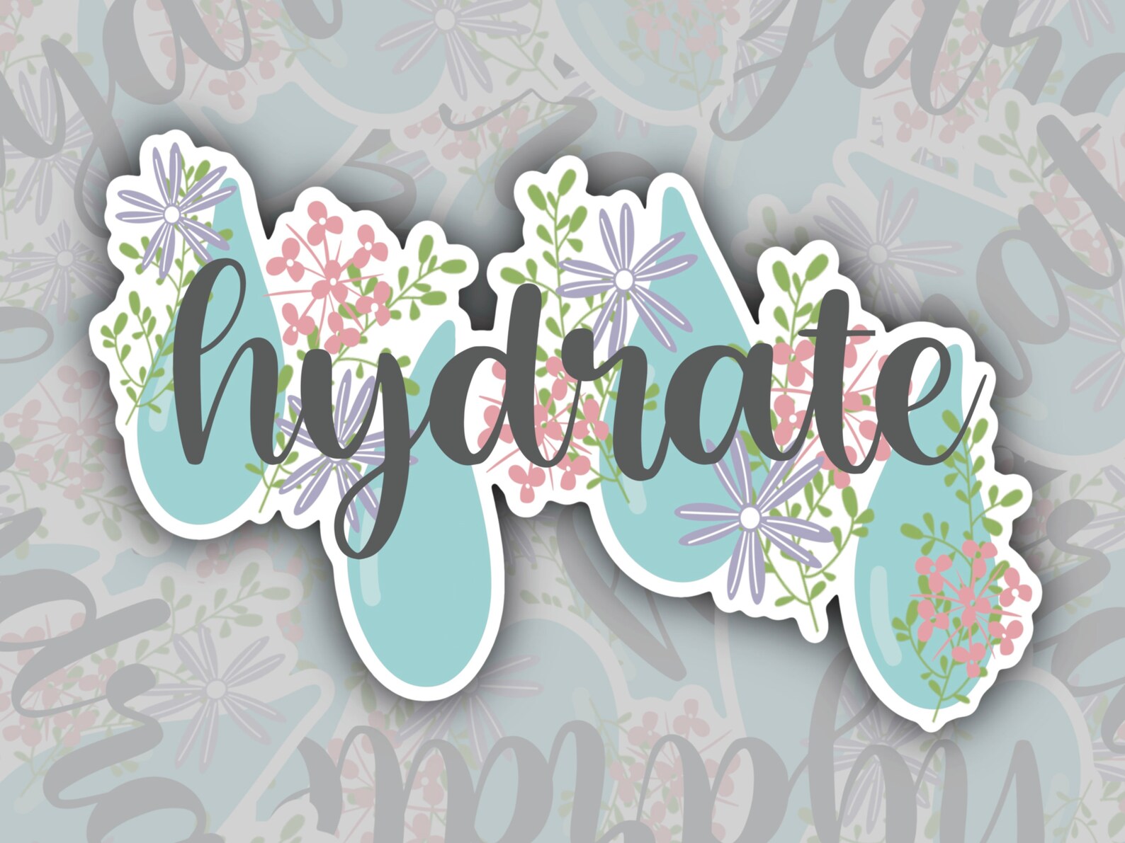 Hydrate Sticker Drink More Water Decal Drink Water Reminder - Etsy